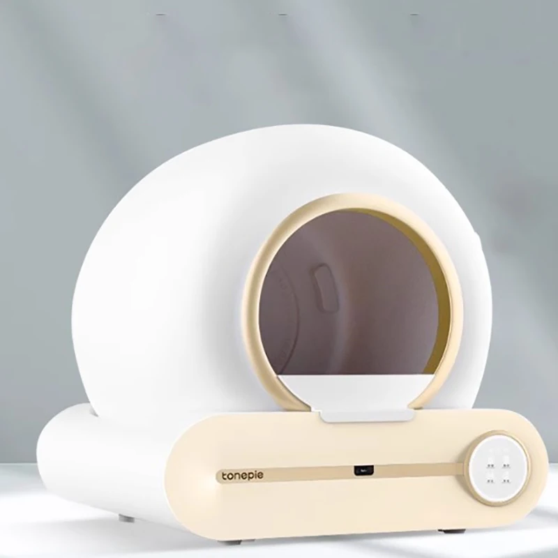 Enclosed-Round-Cat-Litter-Box-Smart-Door-Cute-Cat-Litter-Box-Step ...