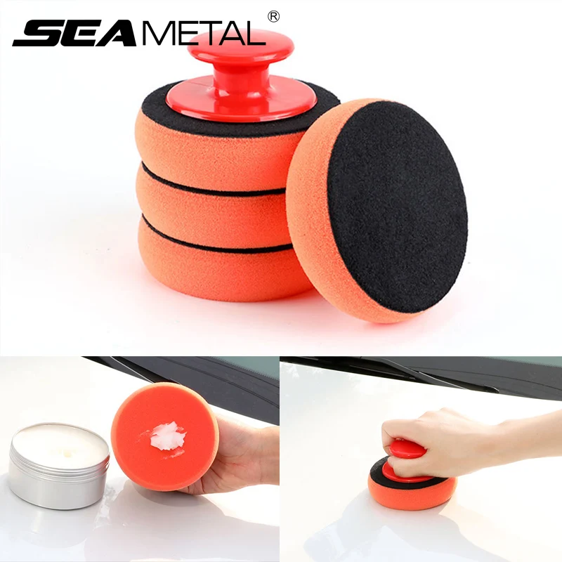 SEAMETAL 6pcs Car Polishing Discs Kit Wash Wax Polish Pad with Handle ...