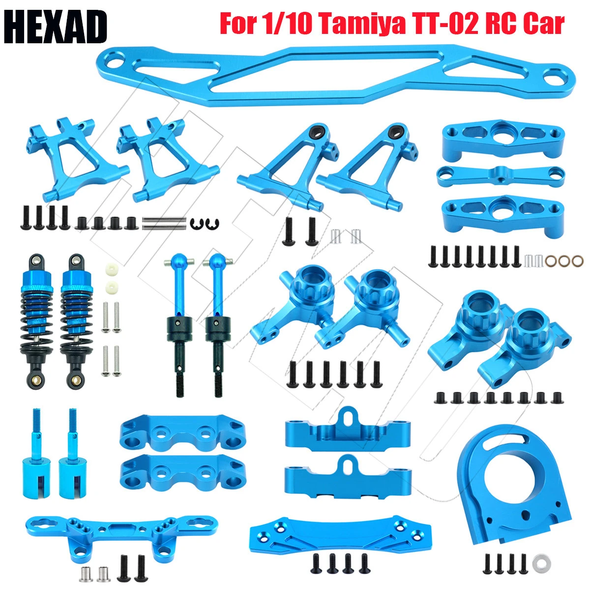 Metal Steering Cup Front Rear Arm CVD Shock Absorber Steering Rod Swing Shaft for Tamiya TT 02 1 ...