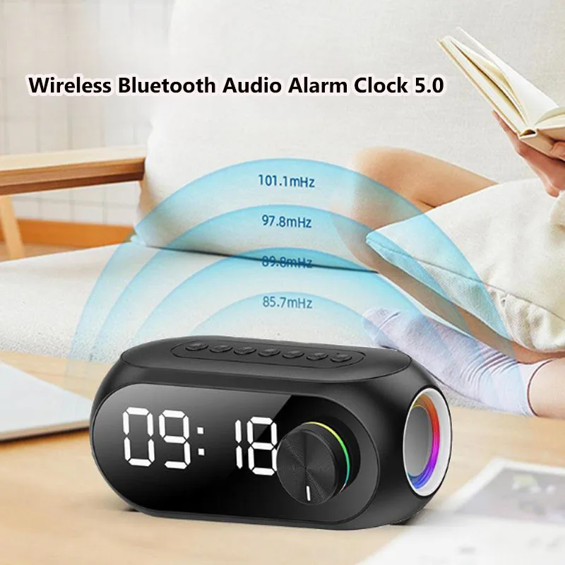 Wireless-Speaker-With-Clock-LED-Digital-Clock-USB-Rechargeable-Dual ...