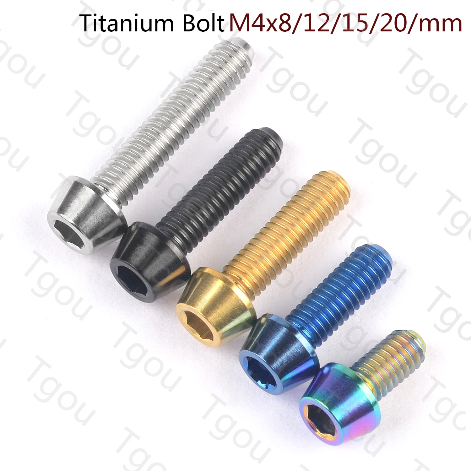Tgou-Titanium-Bolt-M4x8-12-15-20mm-Allen-Key-Taper-Head-Bolt-Screw-for ...