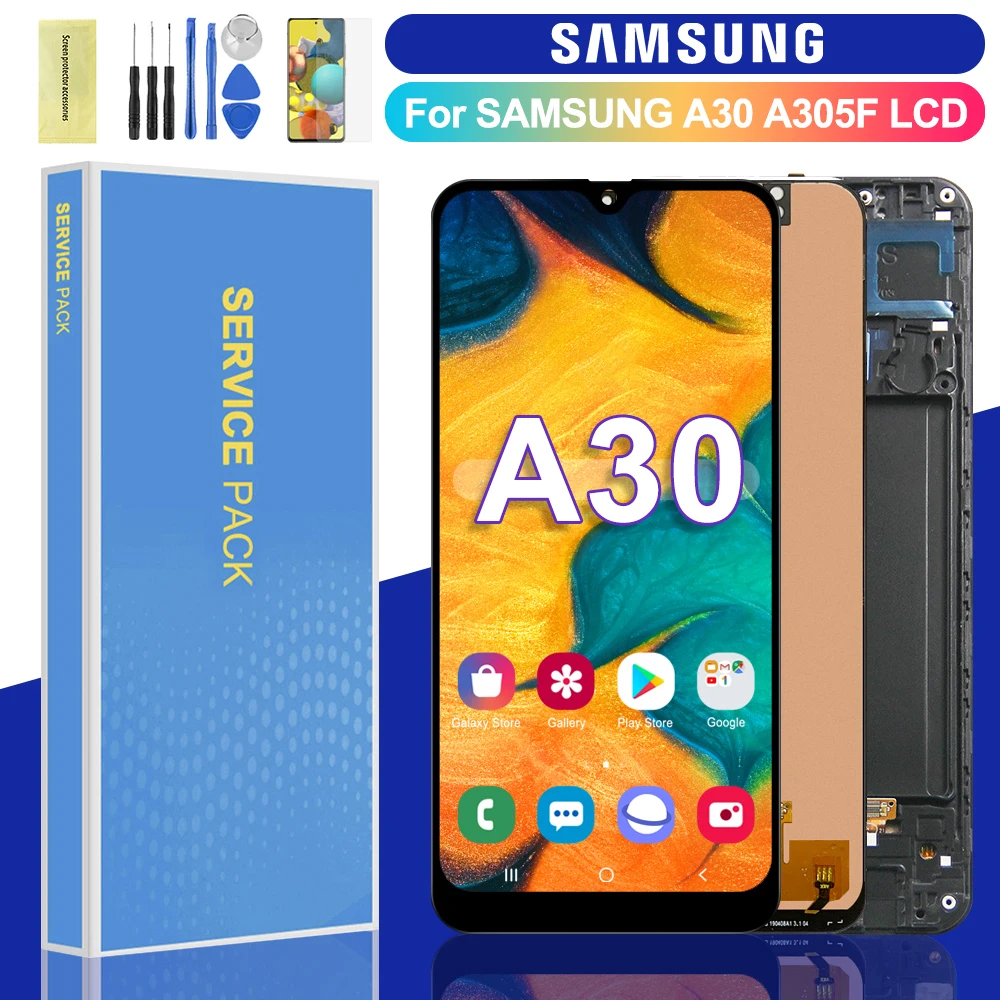 삼성 갤럭시 A30 LCD 디스플레이 터치 스크린 디지타이저 어셈블리, 삼성 갤럭시 A30 A305/DS A305F A305FD ...