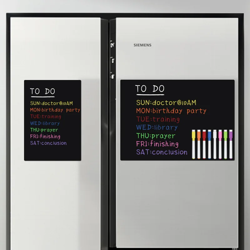 A4-Magnetic-Dry-Wipe-BlackBoard-Refrigerator-Notice-Board-Wall-Stickers ...