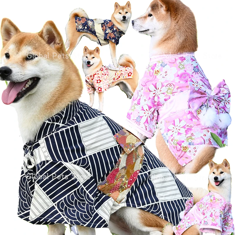 2022 Dog Clothes Pet Clothing Japanese Kimono for Dog Coat Dog Dress ...