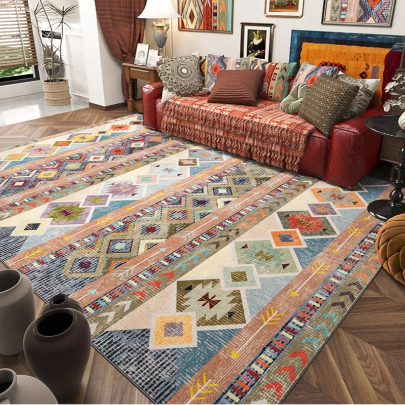 Carpet-for-Living-Room-Retro-Bohemian-Floral-Abstract-Large-Area-Rug ...