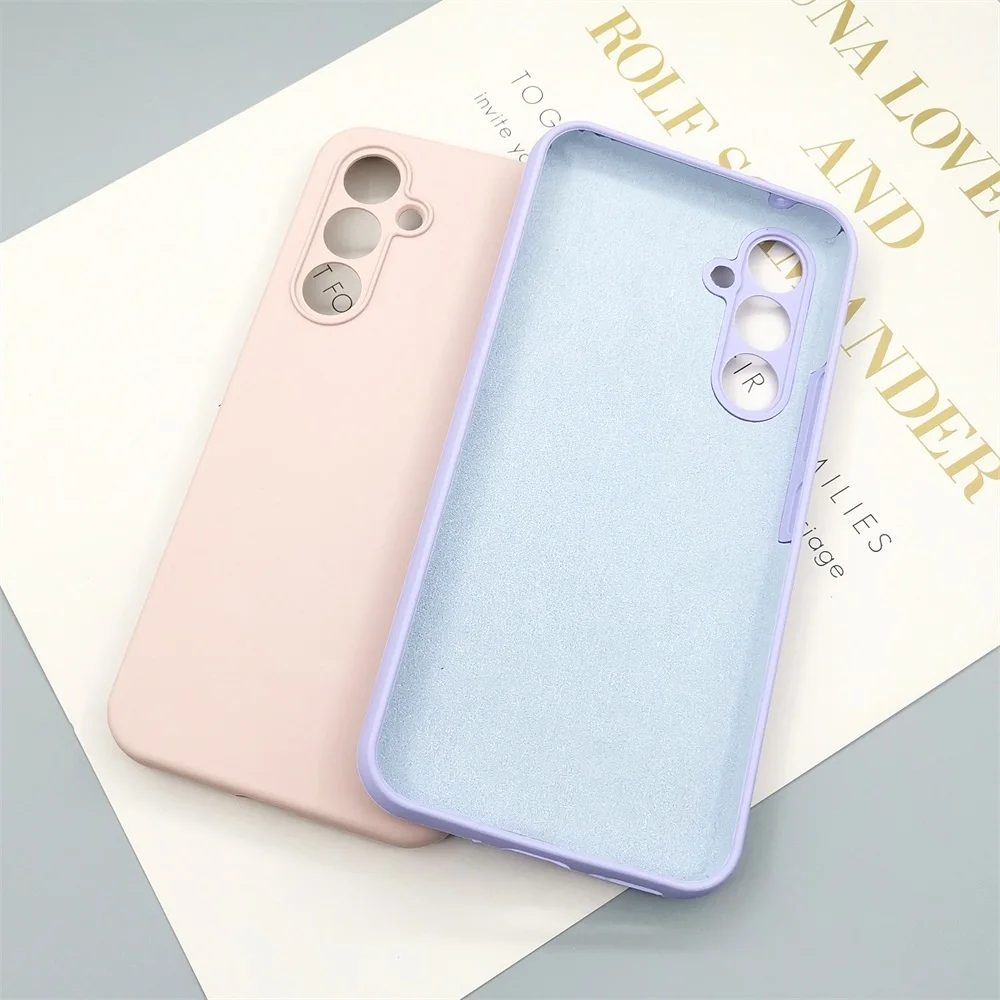 For-Samsung-Galaxy-A54-5G-Liquid-Silicone-Soft-Skin-Touch-Gel-Rubber-Case-Microfiber-Lining ...