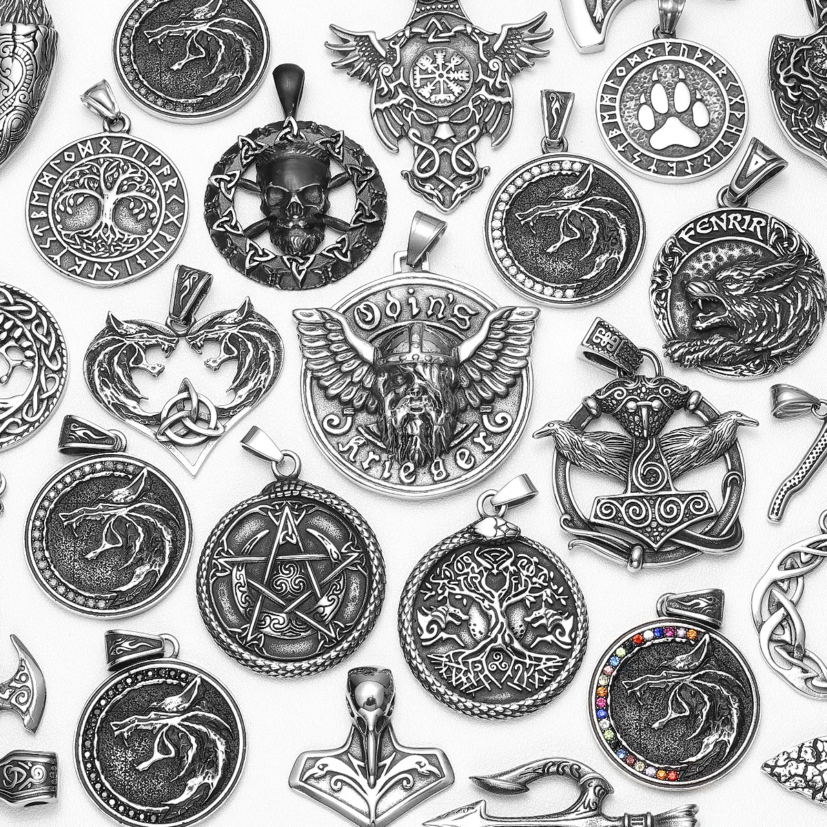 Stainless Steel Norse Myth Beasts Chain | Stainless Steel Necklaces ...