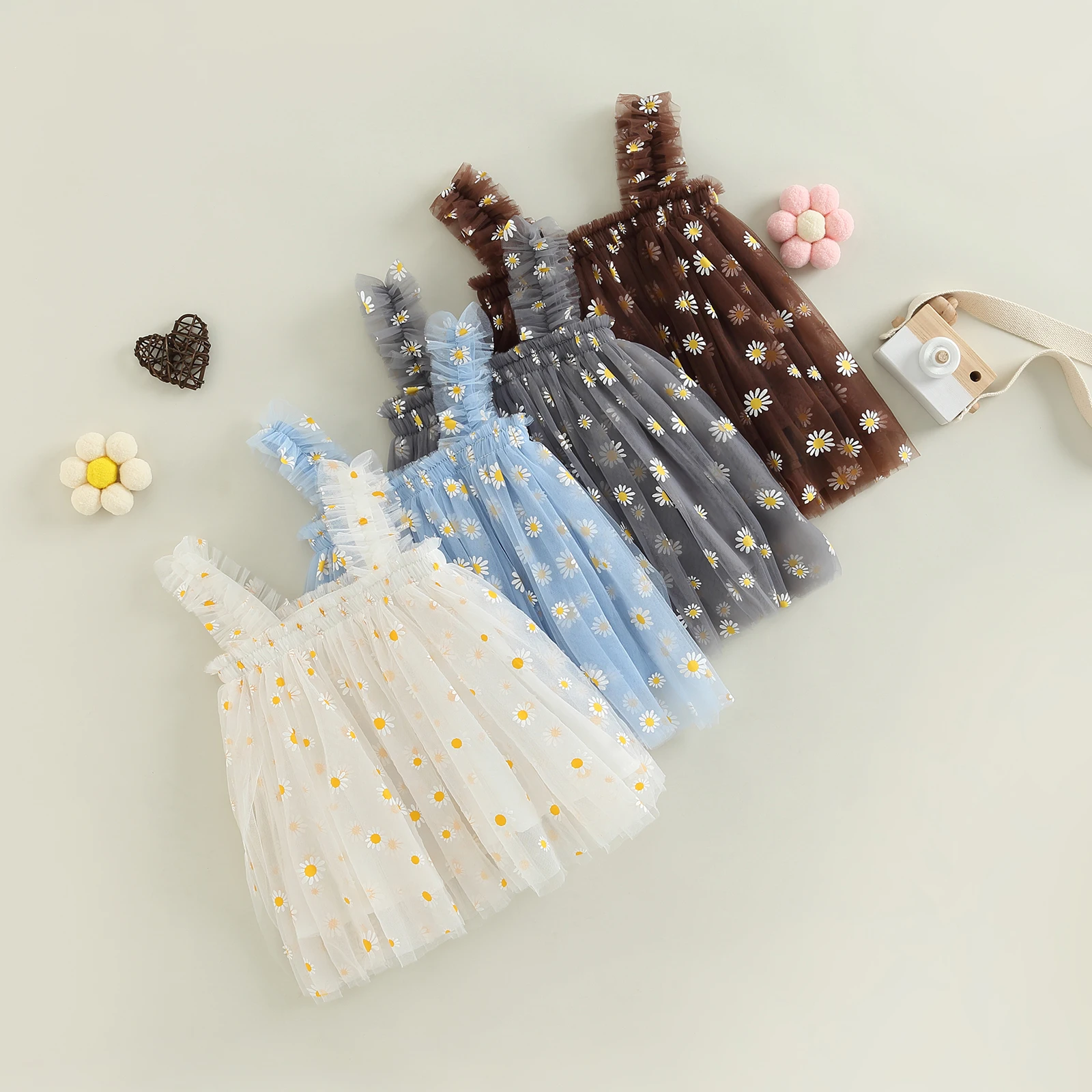 Toddler Kids Baby Girls Summer Sling Dress Sleeveless Daisy Print A ...