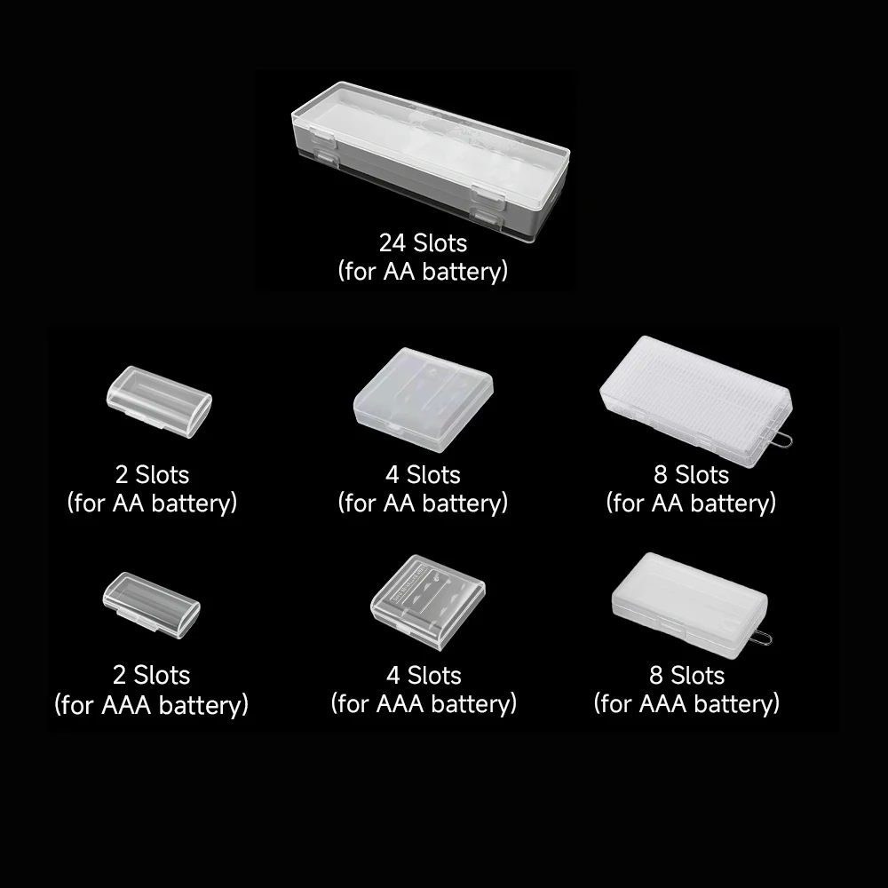 AA AAA Plastic Battery Holder Storage Box Batteries Case Cover for 2/4 ...