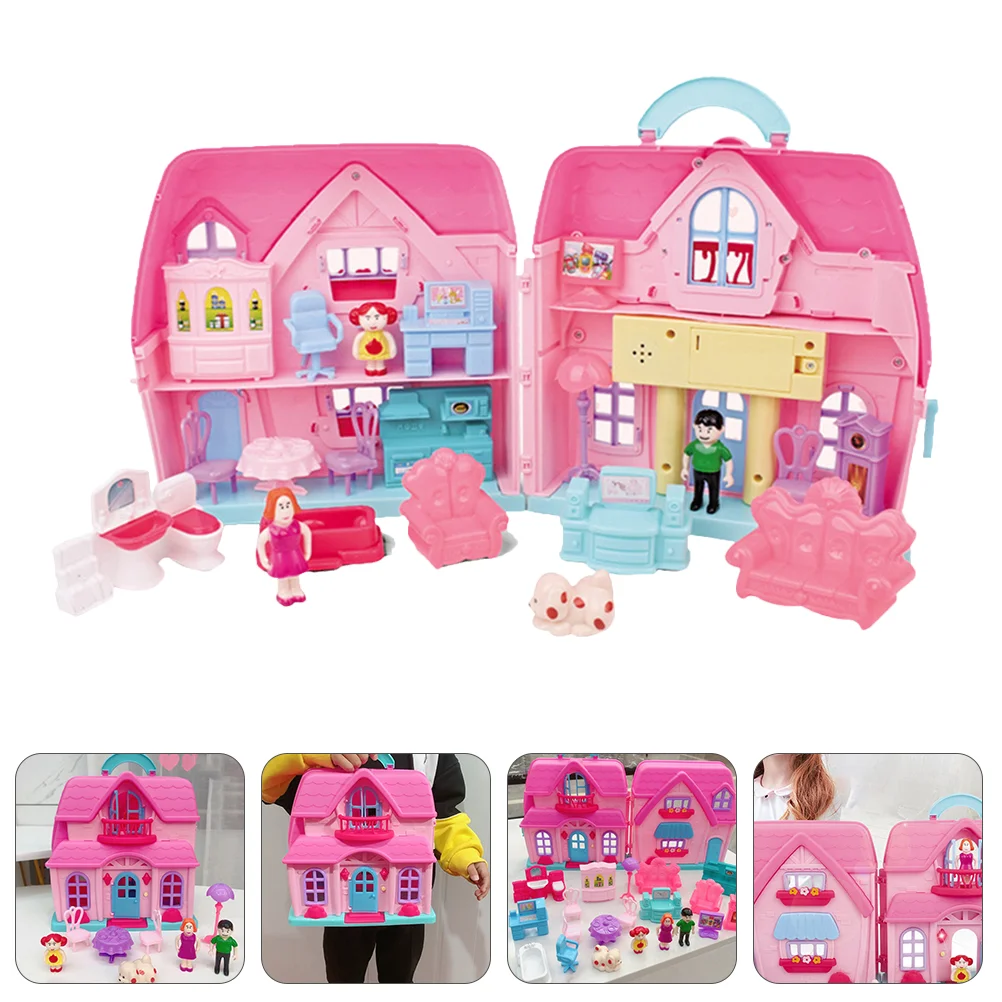 1-Set-of-Portable-House-Two-storey-Villa-Mold-Toy-Family-Role-Play-Game ...