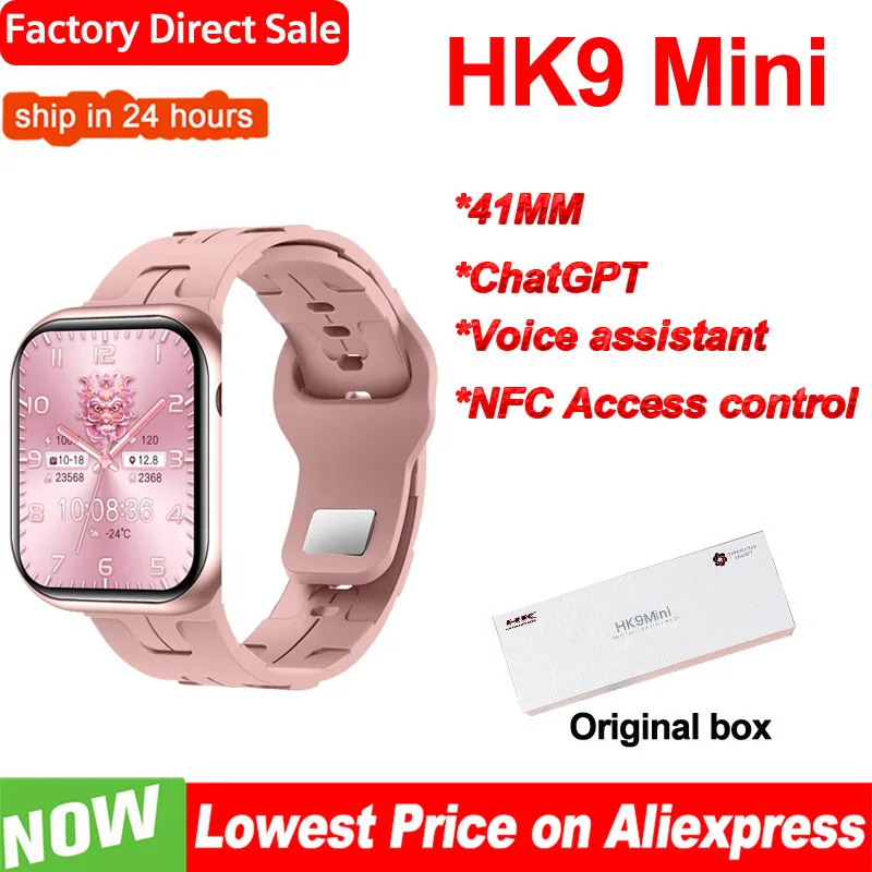 NEW-HK9-Mini-41mm-Smart-Watch-Women-Small-1-75-inch-ChatGPT-NFC-Music ...