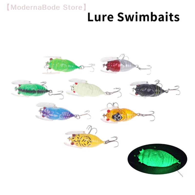 Insect Crawl Bait Artificial 6.4g 40mm Luminous Floating Insect Bionic ...