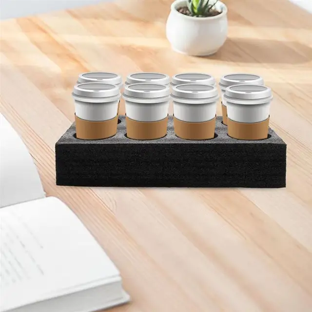 8-hole Coffee Cup Carrier 8-Hole Foam Drink Carriers - Reusable Cup ...