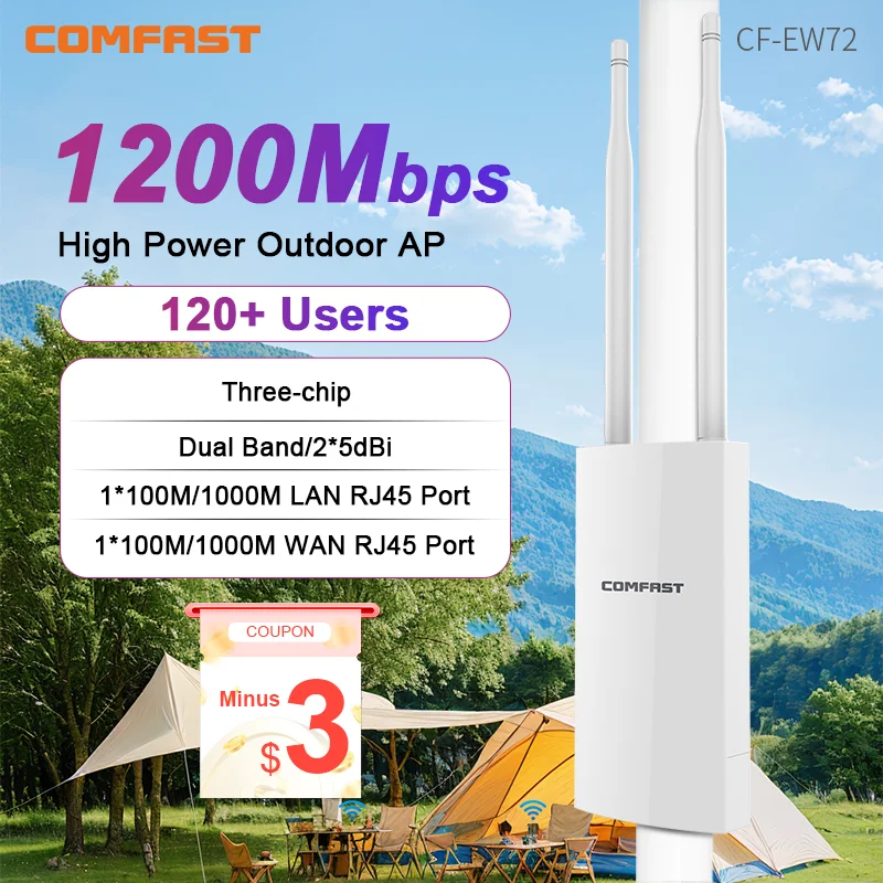 Comfast-AC1200-Outdoor-Access-Point-High-Power-2-4G-5GHz-Gigabit-Router ...