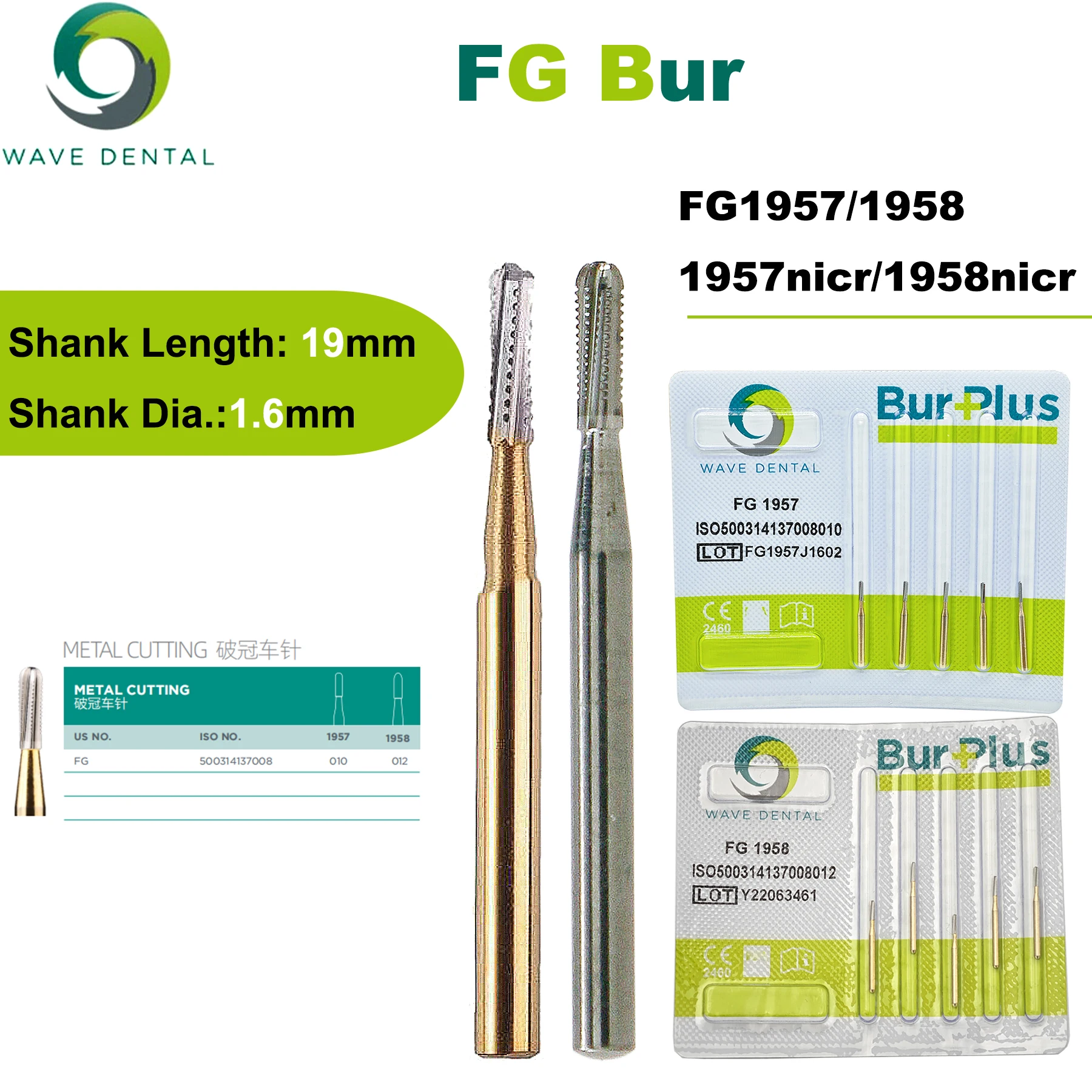 WAVE Dental Burs Tungsten Carbide Bur Steel Carbide Metal Cutting Burs ...