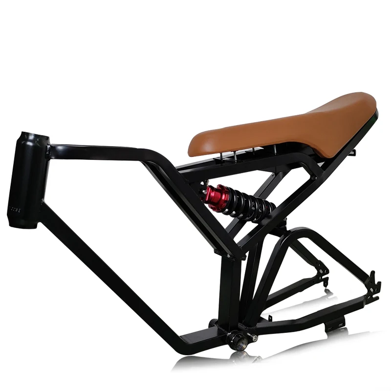 Kalosse E Bike Soft-tail Full Suspension Snow Bike Frame Electric Fat ...