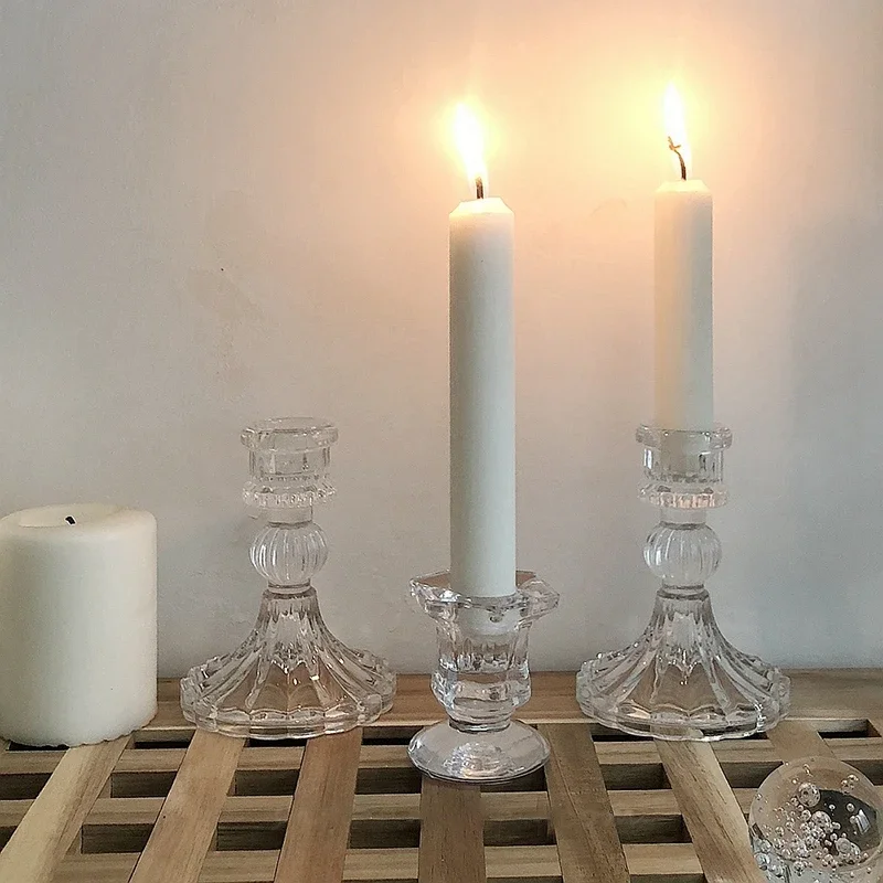 Glass-Candlestick-Holder-Ins-Candle-Holder-Wedding-Birthday-Party-Decor ...