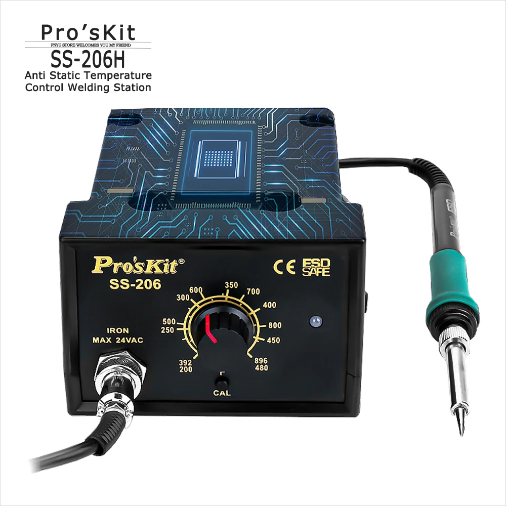 Soldering Station Pro'sKit SS 206H 60W Temperature Calibration ESD Antistatic Thermostat Iron ...