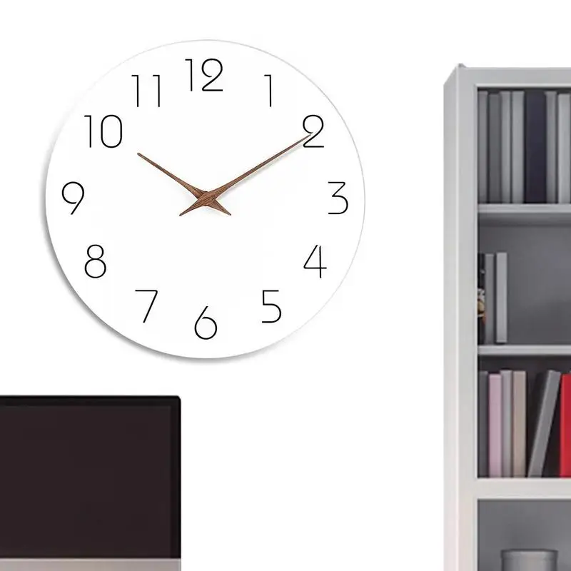 Quartzs-Silent-Wall-Clock-10-Inch-White-Modern-Brief-Wall-Clock-Home ...