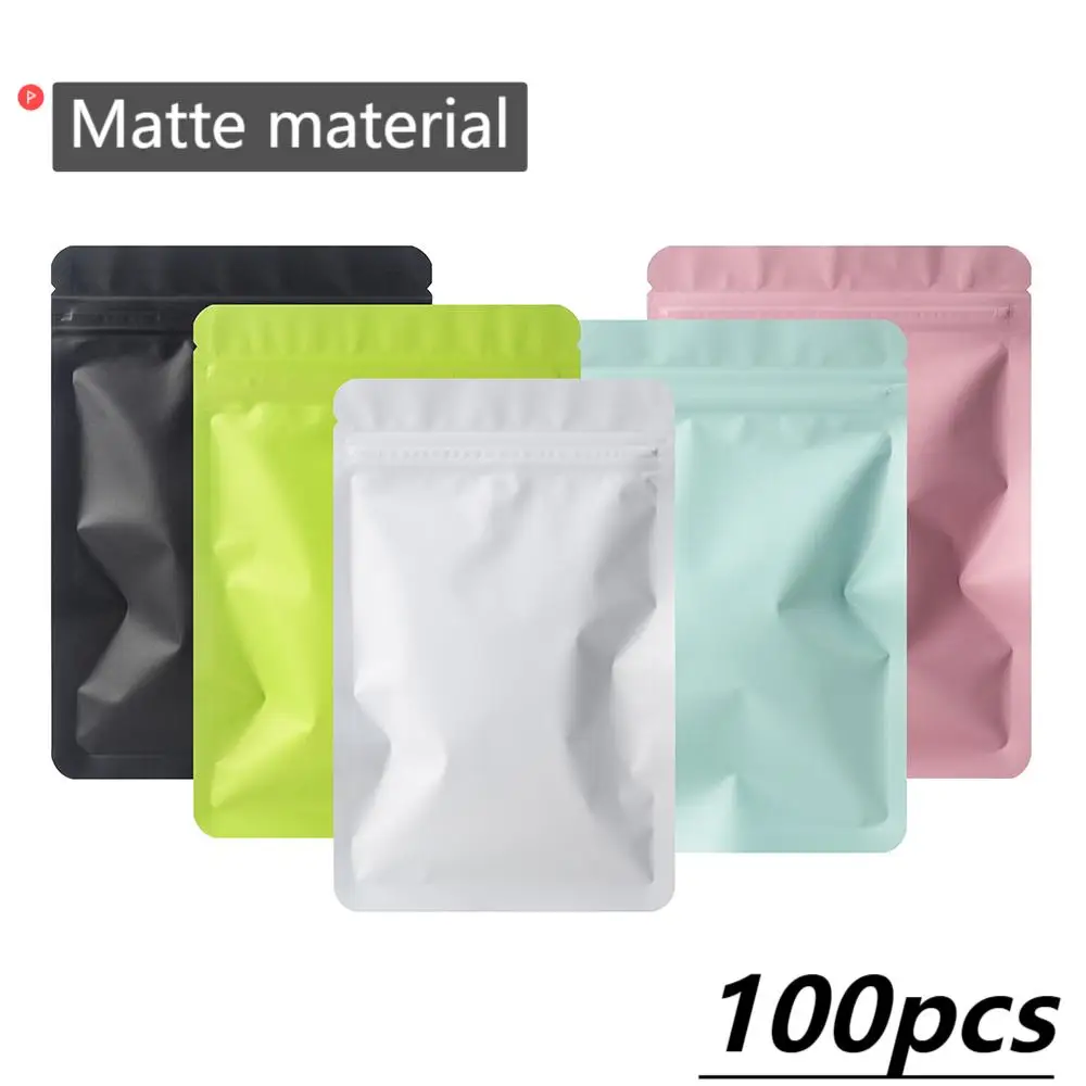 100pcs-double-sided-same-color-frosted-material-flat-bottom-Mylar-bags ...