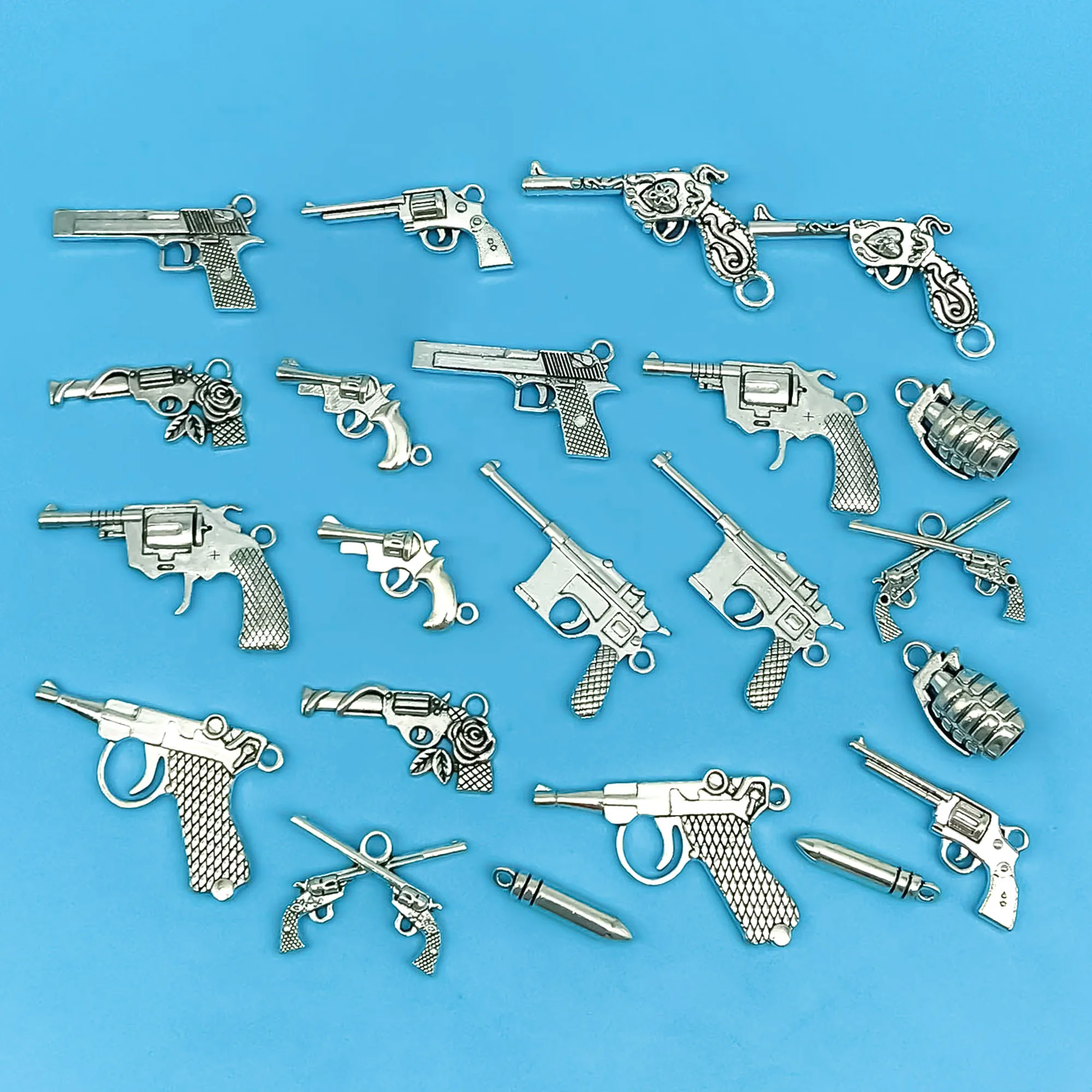 22pcs-Antique-Silvery-Imitation-Gun-Small-Charms-DIY-Alloy-Jewelry ...