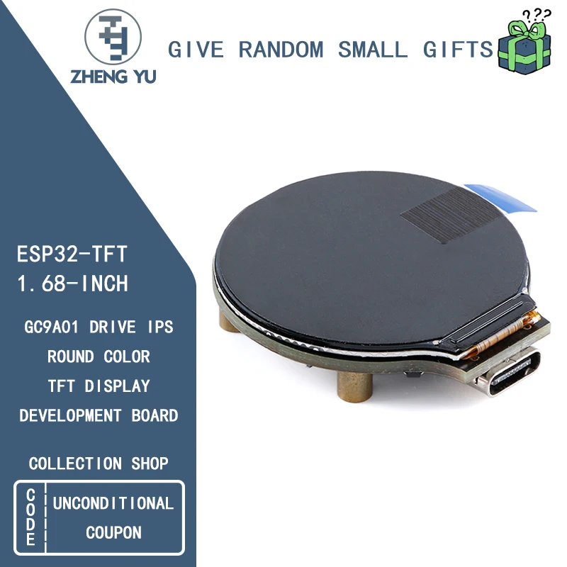ESP32-TFT-1-68-INCH-ROUND-COLOR-TFT-DISPLAY-DEVELOPMENT-BOARD-GC9A01 ...