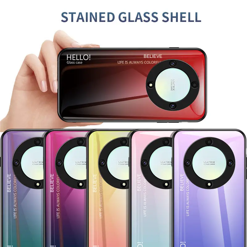 Honor X9A RMO NX1 Case Silicone Bumper Gradient Tempered Glass Hard ...