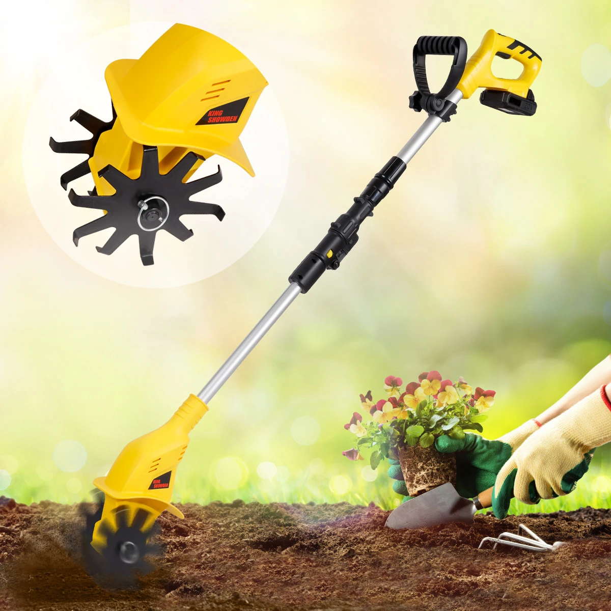 20v lawnmover elétrica handheld ripper jardim weeder mini tiller enxada ...