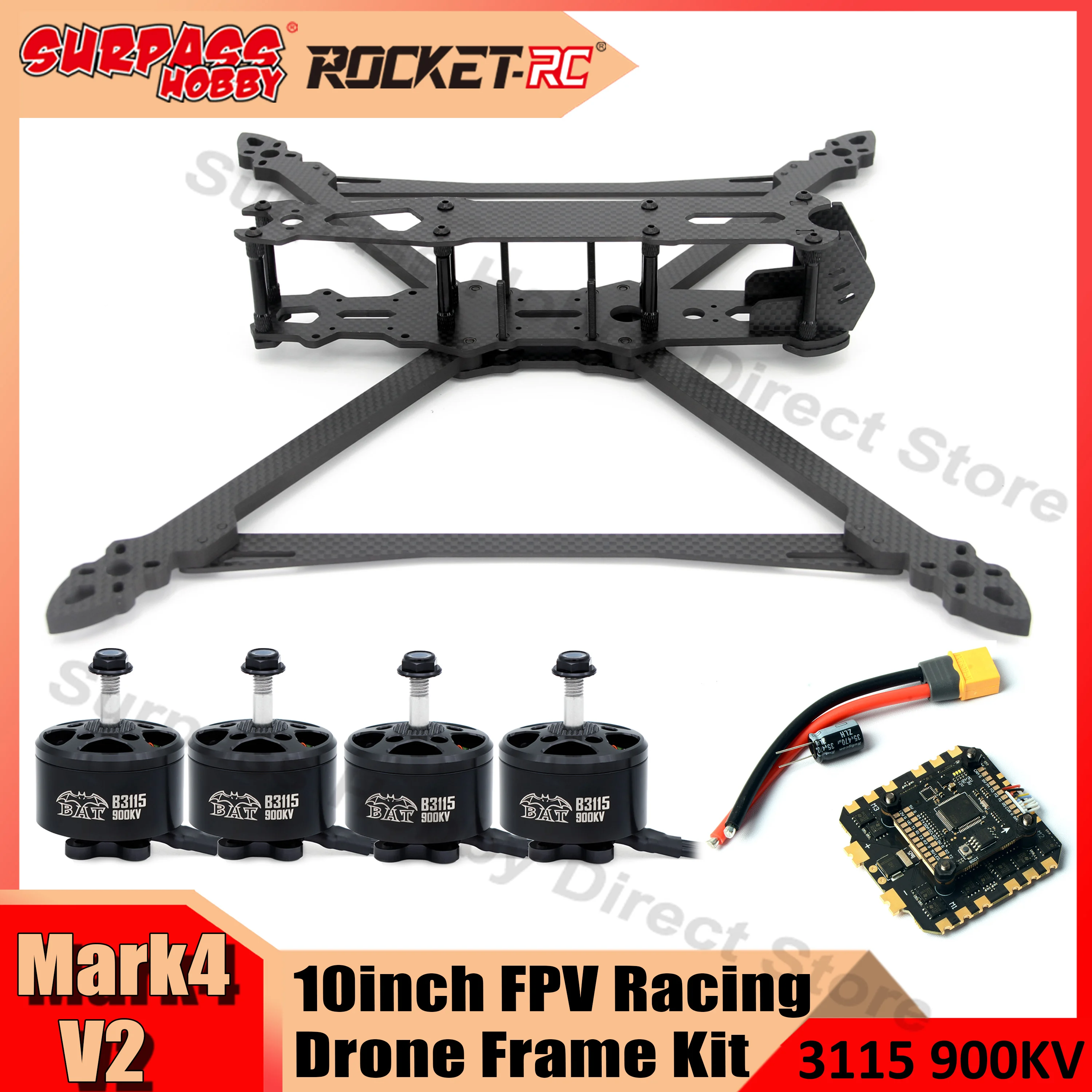 Mark4-V2-10inch-427mm-FPV-Racing-Dron-Frame-Kit-F405-Flight-Control-80A ...