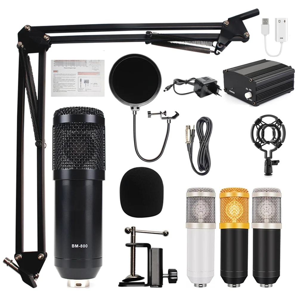 bm 800 microphone 48V phantom power microphone for pc computer bm800 ...