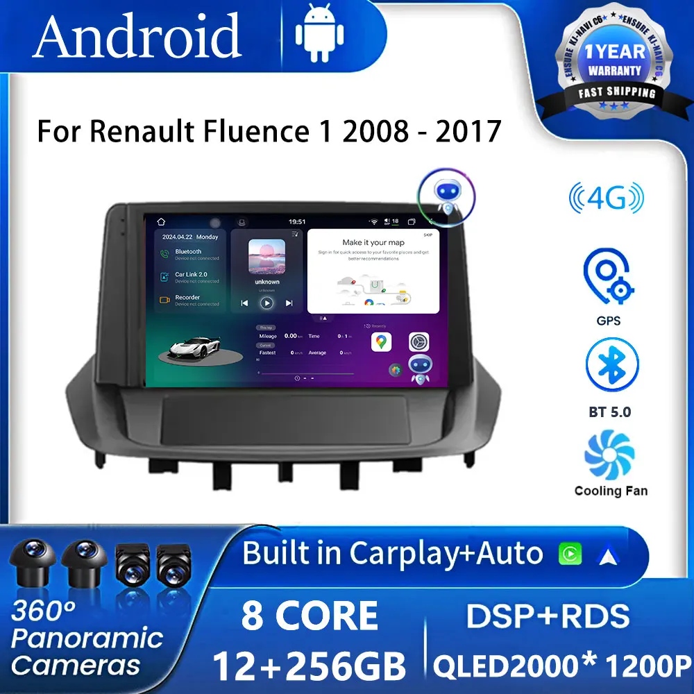 For-Renault-Fluence-1-2008-2017-Car-Radio-Carplay-Player-Android-Auto ...
