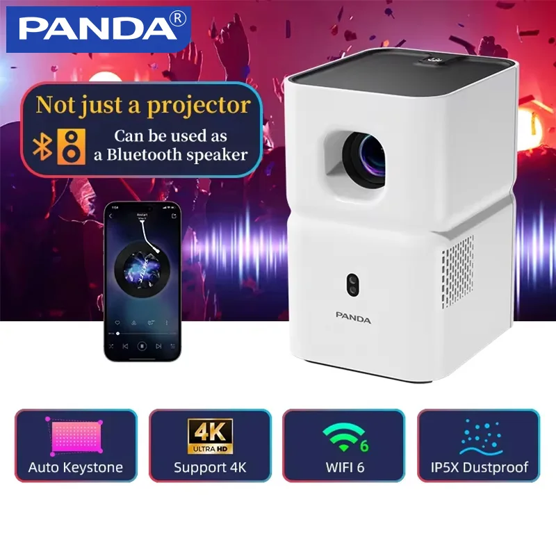 PANDA-PF03-4K-Music-Projector-IP5X-Dustproof-Smart-Android-Dual-Wifi6 ...