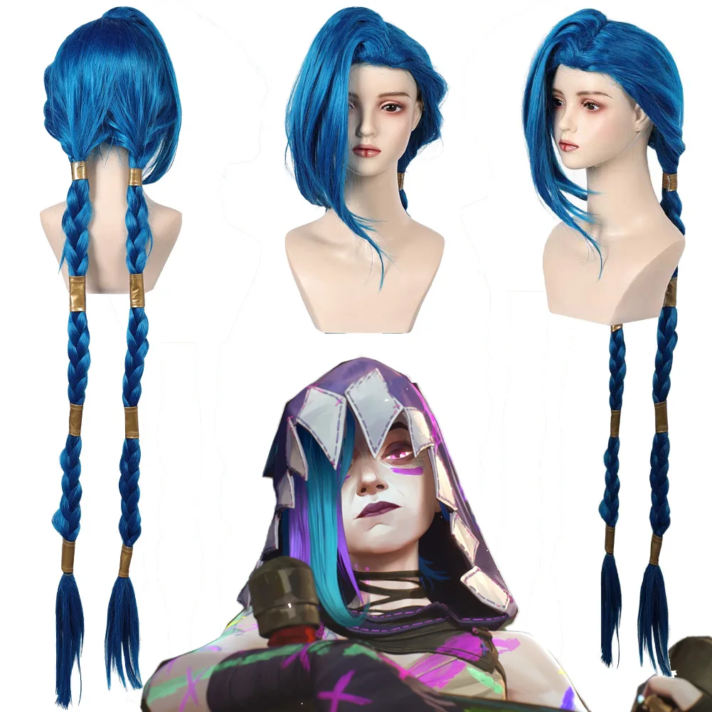 Fancy-Arcane-Jinx-Wigs-Game-LOL-TV-2-Cosplay-Costume-Accessories-Adult ...