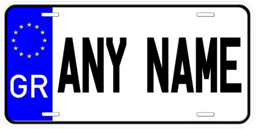 Greece GR EU Any Name Personalized Novelty Car License Plate Aluminum ...
