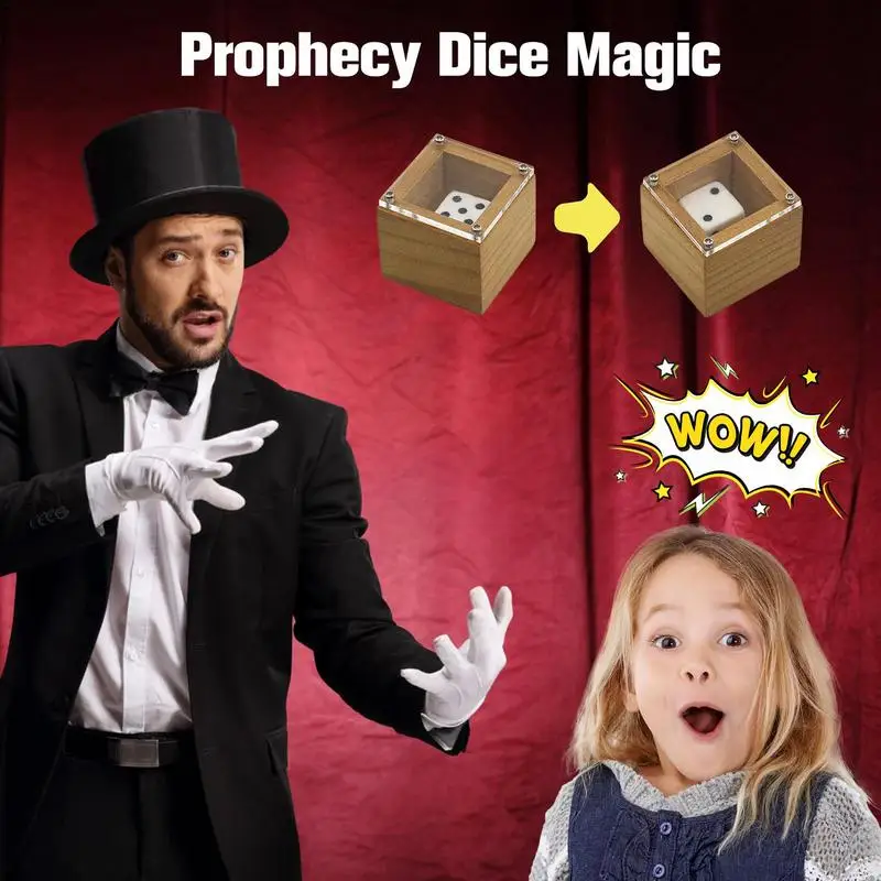 Magic-Dice-Box-Wooden-Magic-Trick-Dice-Box-Mind-Prediction-Dice-Number ...