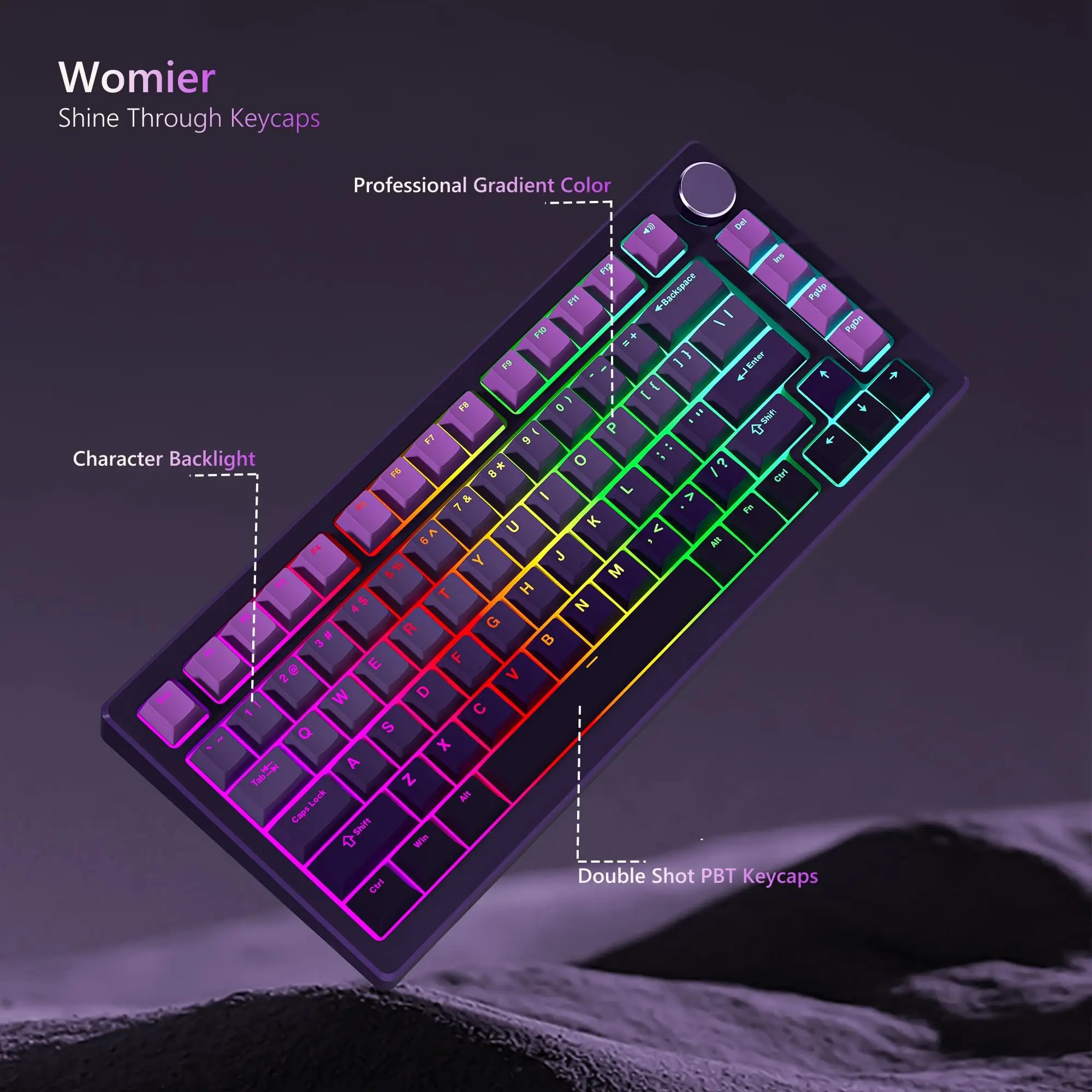 Teclas-PBT-personalizadas-con-brillo-morado-lavanda-teclas-de-doble ...