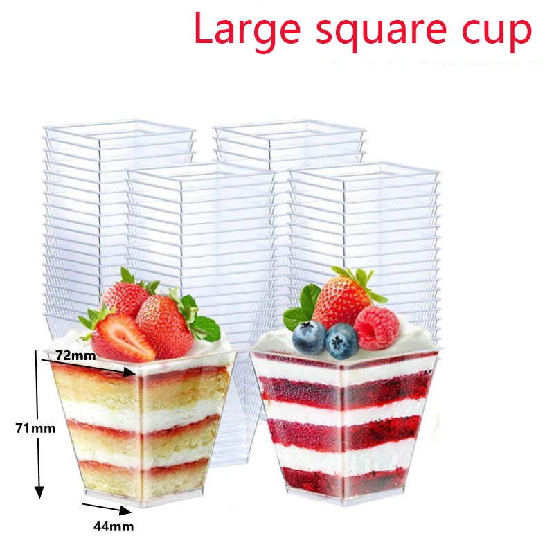 Disposable Transparent Cups Birthday | Large Desserts Cups Plastic - 50 ...