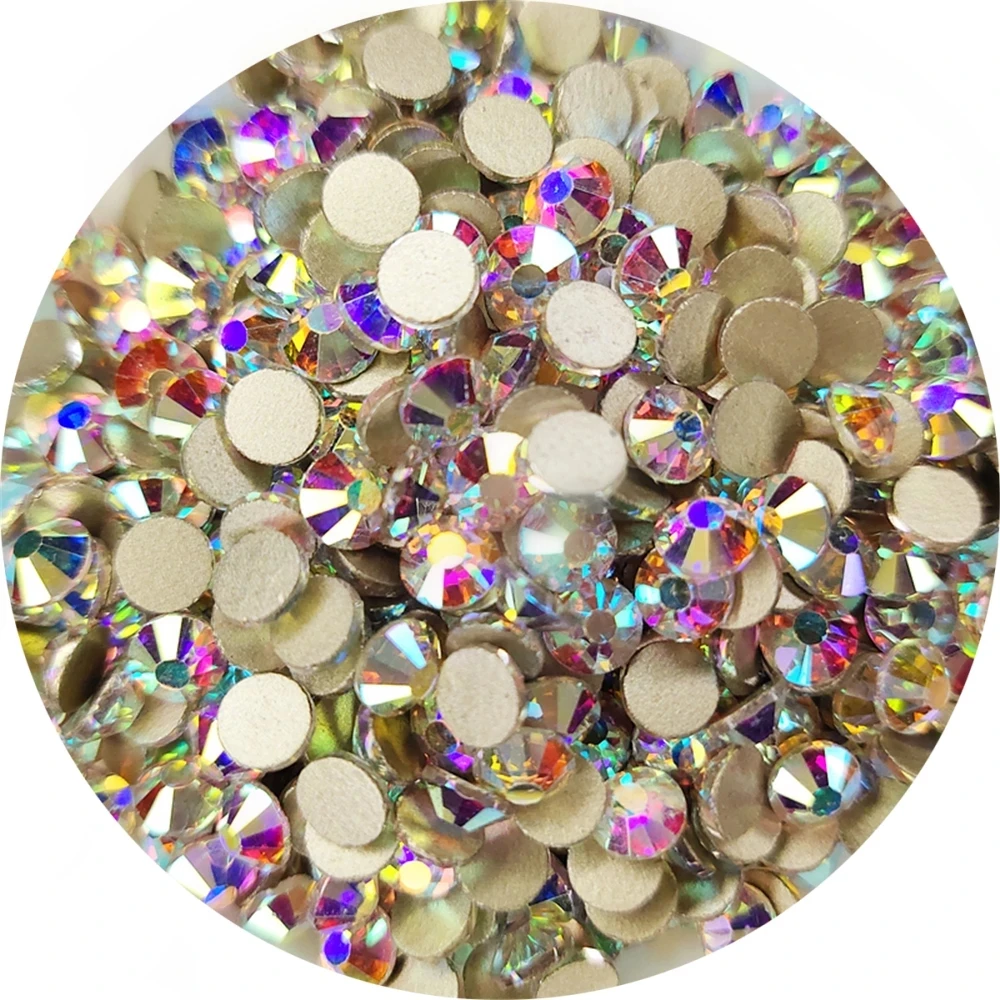 Top-Glitter-Crystal-Ab-Gold-Base-Rhinestones-Ss3-ss40-Non-Hot-Fix ...