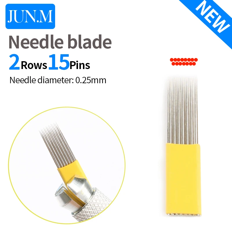 10-50-100pcs-Microblading-Eyebrow-Needles-2row-15-17Pin-Tattoo-Blade ...
