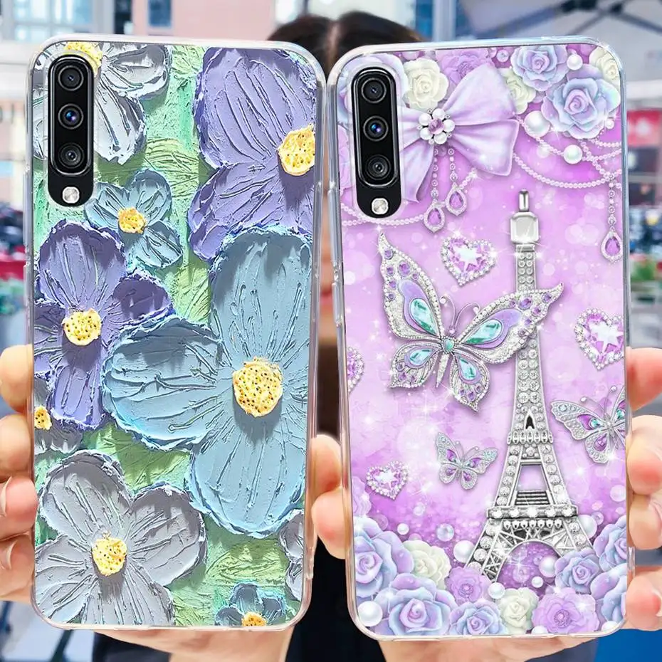 For-Samsung-Galaxy-A70-Case-Lovely-Flower-Butterfly-Pattern-Phone-Cases ...
