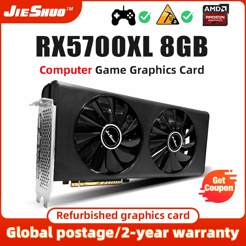 New Rx 5700xt Dual Fan Desktop Game Vga Radeon Gpu Amd Rx 5700 Xt Xfx ...