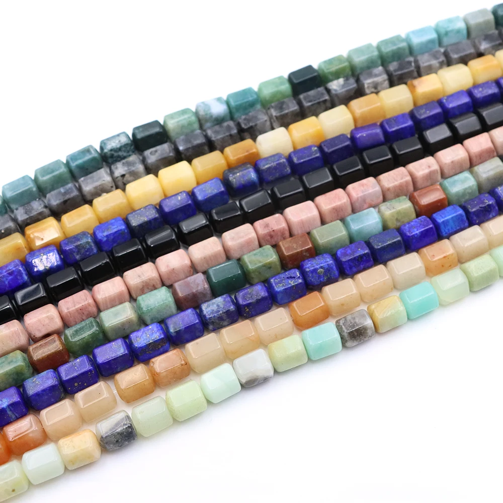 8x10mm Natural Stone Faceted Bead Agate Amazonite Loose Spacer Beads ...