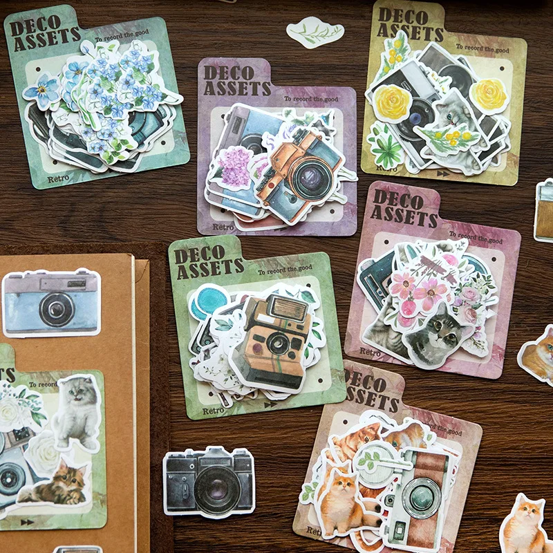 40pcs/1lot Kawaii Scrapbook Sticker Vintage Camera theme Scrapbooking ...