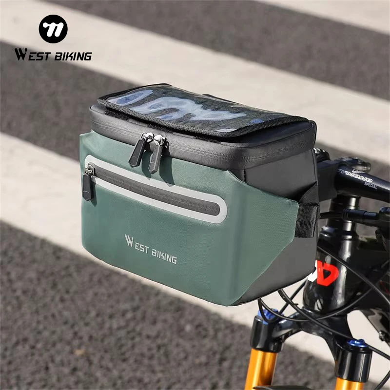WEST-BIKING-Waterproof-Bike-Front-Frame-Bag-Touch-Screen-MTB-Bicycle ...
