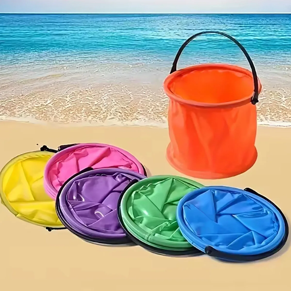 Seau pliant multifonctionnel 1 pièce, seau de pêche Portable Durable ...