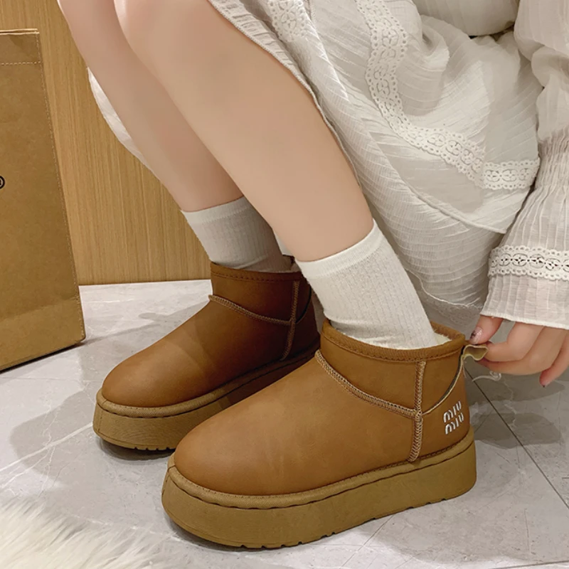 Women-s-Low-top-Boots-Winter-New-Thick-soled-Frosted-and-Fleece ...