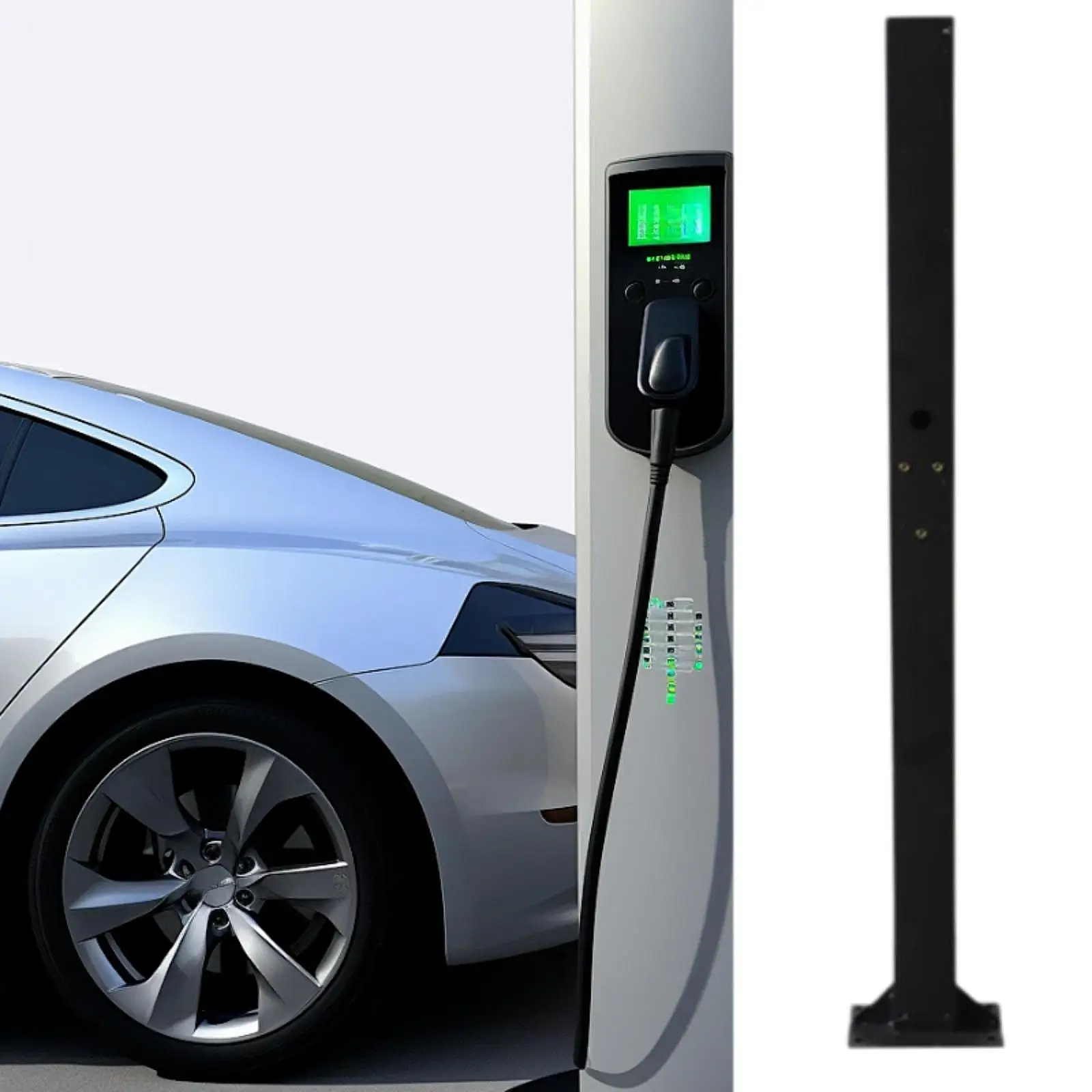 Universal EV Wall Charging Station Mounting Pole Outdoor mounted ...
