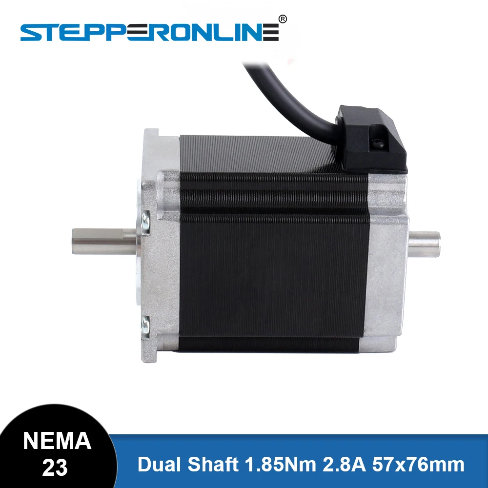 Dual-Shaft-Nema-23-Stepper-Motor-76mm-1-85Nm-261-98oz-in-4-lead-Nema23 ...