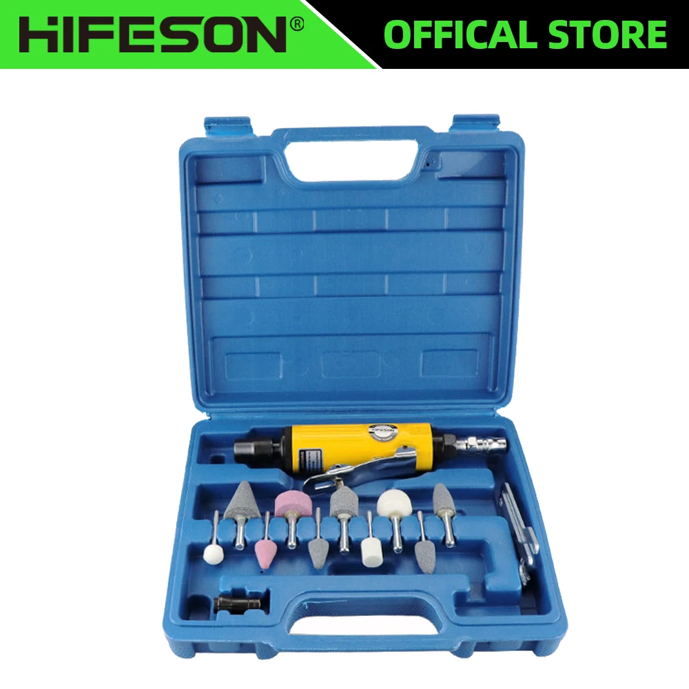 Hifeson 툴박스 공압 다이 그라인더 에어 다이 그라인더 그라인딩 밀 조각 도구 연마 기계 1 4 인치 압축 공기
