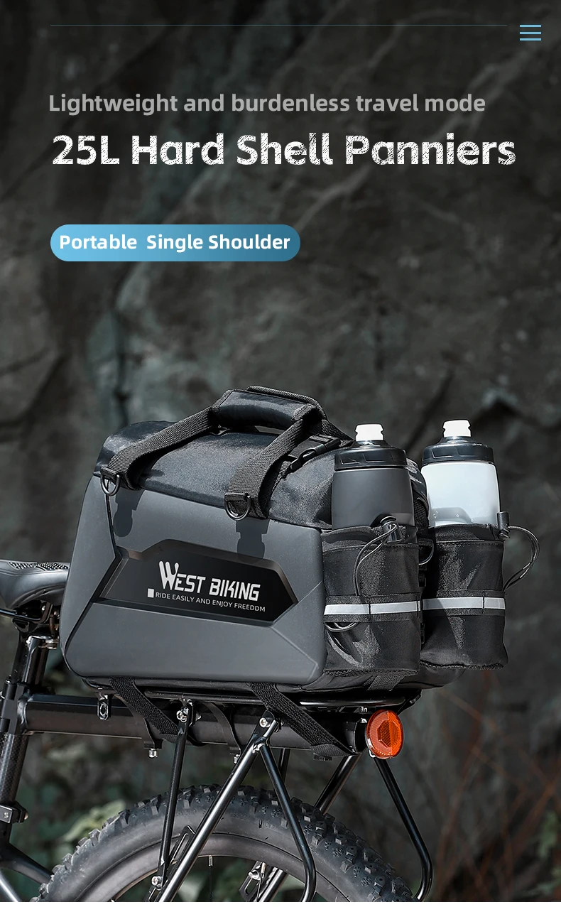 WEST BIKING Multifunctional Expandable Hard Shell Bike Trunk Bag 1 Pc ...